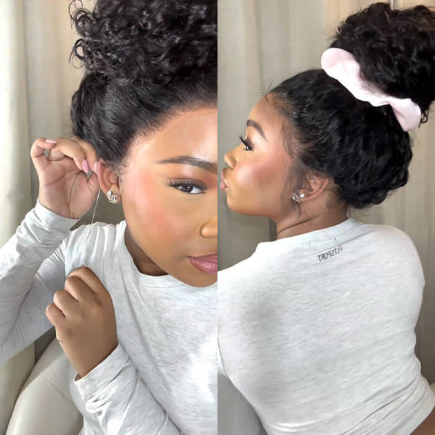 Glueless Invisi-String 360 Lace Frontal Wigs Pre-cut & Pre-bleached Hu ...