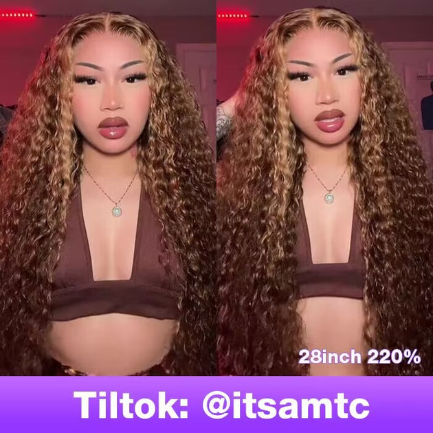 Highlight Deep Wave Ready & Go Glueless Wig 8*5 Pre Cut Lace Closure W – Hermosa Hair