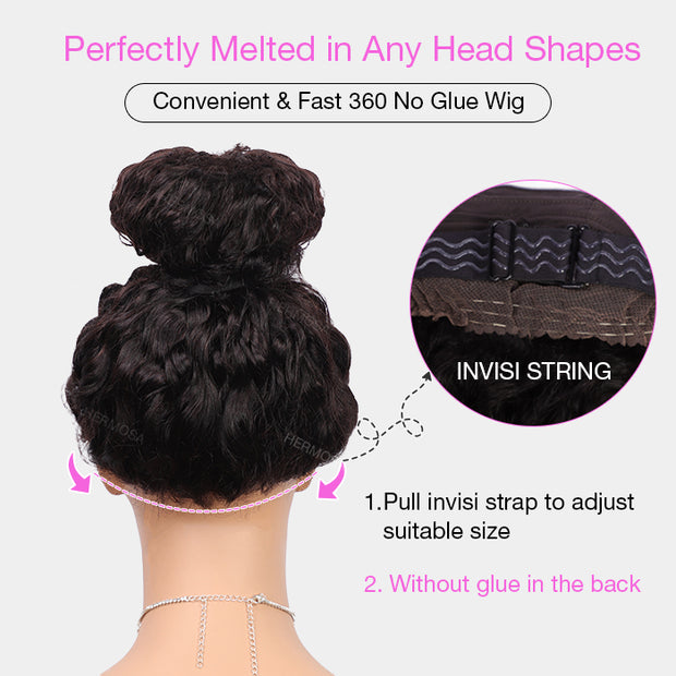 Invisi-String 360 Skin HD Lace Super Natural Hairline Pre-Bleached Fre ...
