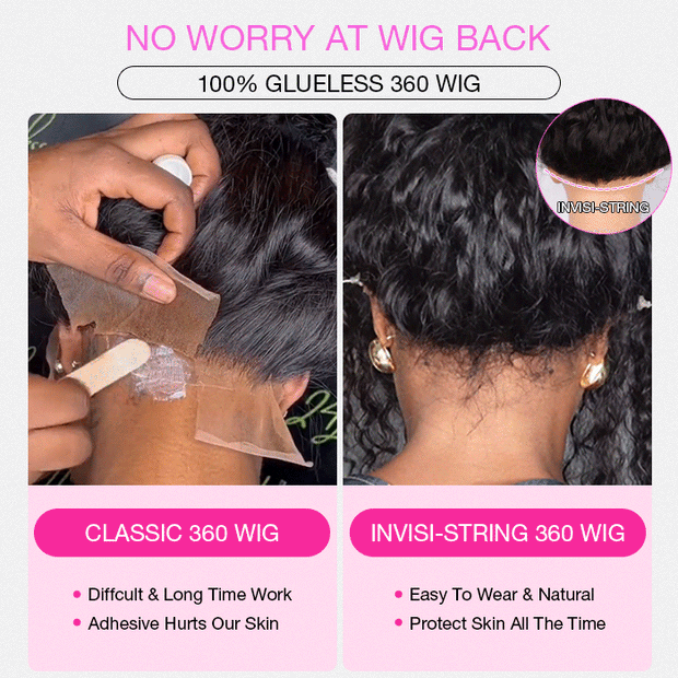 Invisi-String 360 Skin HD Lace Super Natural Hairline Pre-Bleached Fre ...