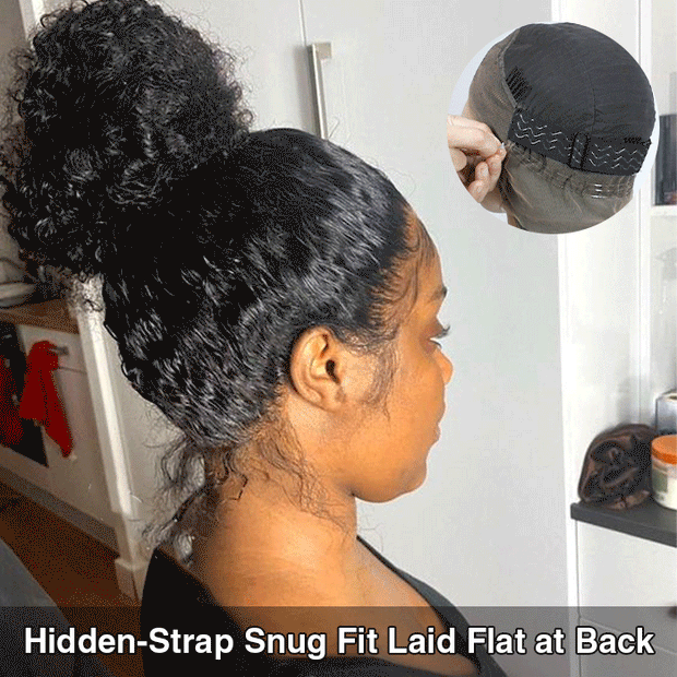 Water Wave Invisi-Pull String Snug Fit 360 HD Lace Frontal Glueless Wi ...