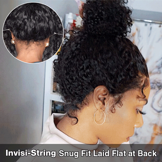 4C Curly Edges Invisi-String Snug Fit 360 Curly Lace Front Human Hair ...