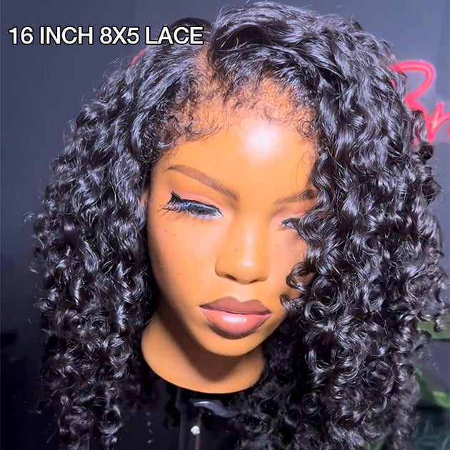 4C Edges Lace Front Bob Wig Glueless Curly Human Hair Wig with Pre Plu ...