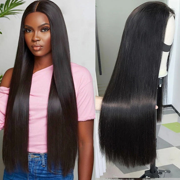 300% Density Luxury Custom Straight Wigs Super Double Drawn Virgin Hum ...