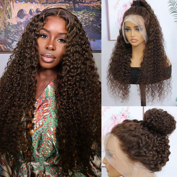 Glueless Invisi-String Snug Fit 360 HD Lace Frontal #4 Chocolate Brown ...