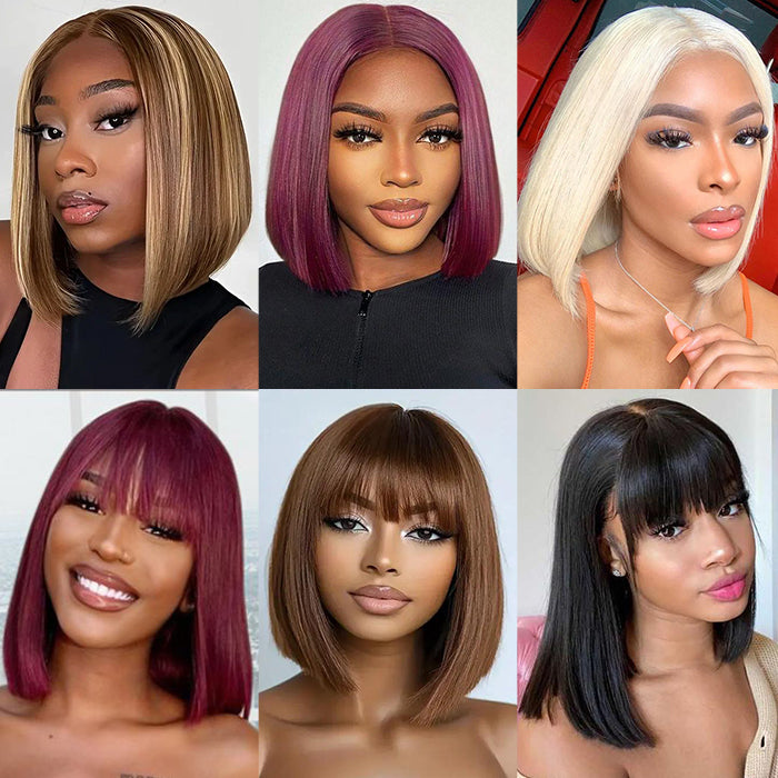 8 Inch Bob Wig | Blunt Cut Human Hair Wigs – Hermosa Hair