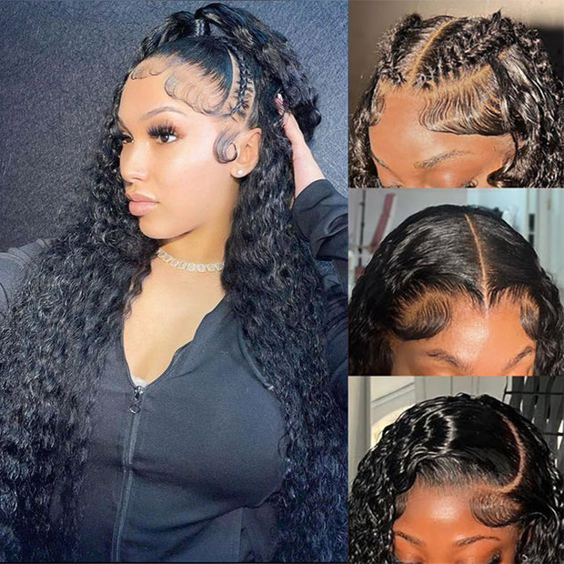 Curly Wig 13x6 Real Ear To Ear Lace Frontal Pre-All Wig Pre-Cut Lace F ...