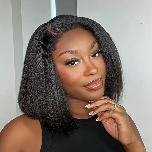 4C Edges Hairline Kinky Straight 8×5 Pre-bleached Knots Natural Scalp ...