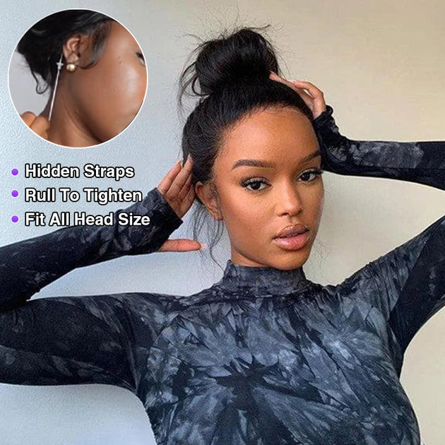 Straight Invisi-String Snug Fit 360 HD Lace Frontal Glueless Pre Bleac ...