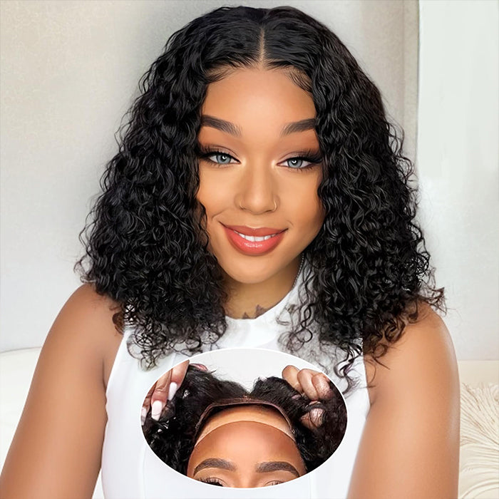 14 inch wig | Straight/Body Wave/Water Wave/Deep Wave Curly Bob Wig ...