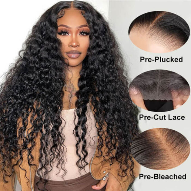 [2Wigs 26inch] 8x5 Glueless Lace Wig Pre-Cut & Pre-Pluck & Pre-Bleache ...