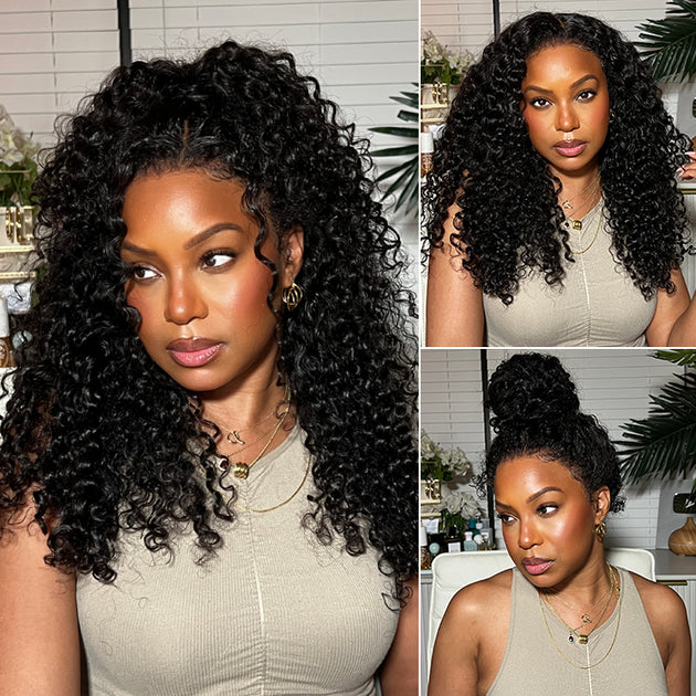 4C Curly Edges Invisi-String Snug Fit 360 Curly Lace Front Human Hair ...