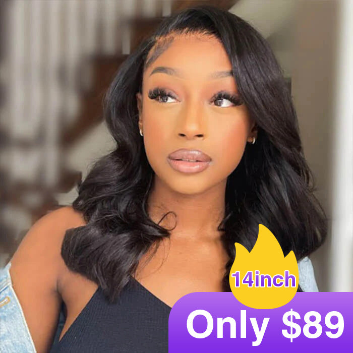 14 inch wig | Straight/Body Wave/Water Wave/Deep Wave Curly Bob Wig ...