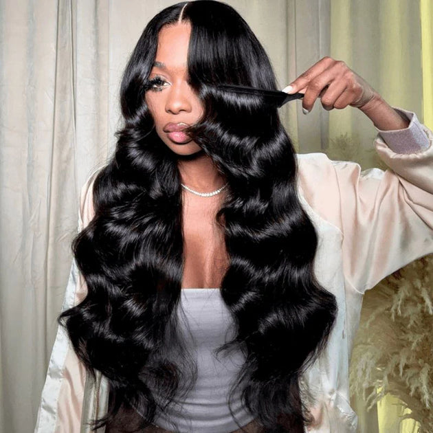 [2Wigs 28inch] Loose Body Wave & Deep Wave Big Parting HD Lace Ready t ...