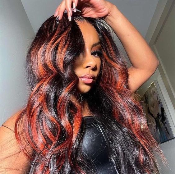 P1B/350 Piano Color Body Wave Human Hair Wig 13x4 HD Lace Frontal Wigs ...