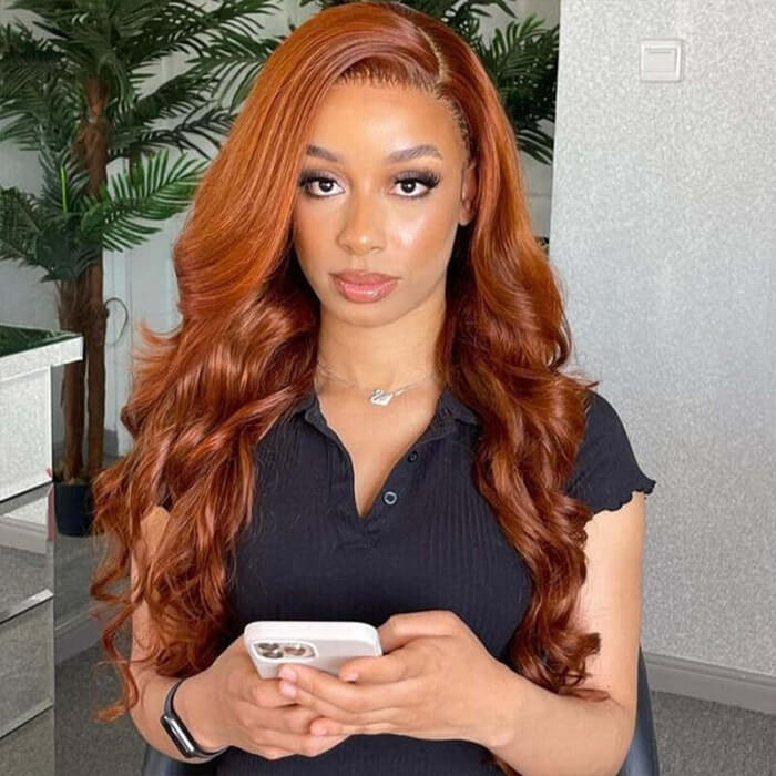 Ginger Wig | Ginger Orange Pre Plucked Lace Front Wig Human Hair ...
