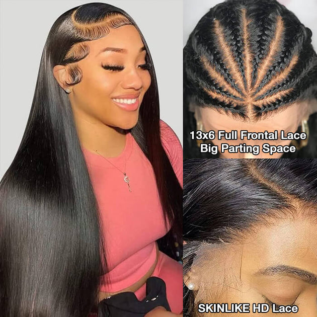 SKINLIKE HD Lace Frontal Wig 13x6 Ultra-Fitted Full Frontal Straight H ...