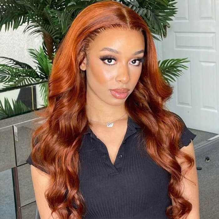Ginger Wig | Ginger Orange Pre Plucked Lace Front Wig Human Hair ...