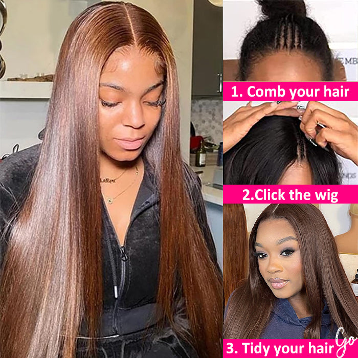 Chocolate Brown Wigs | #4 Color Human Hair Lace Front Wig – Hermosa Hair