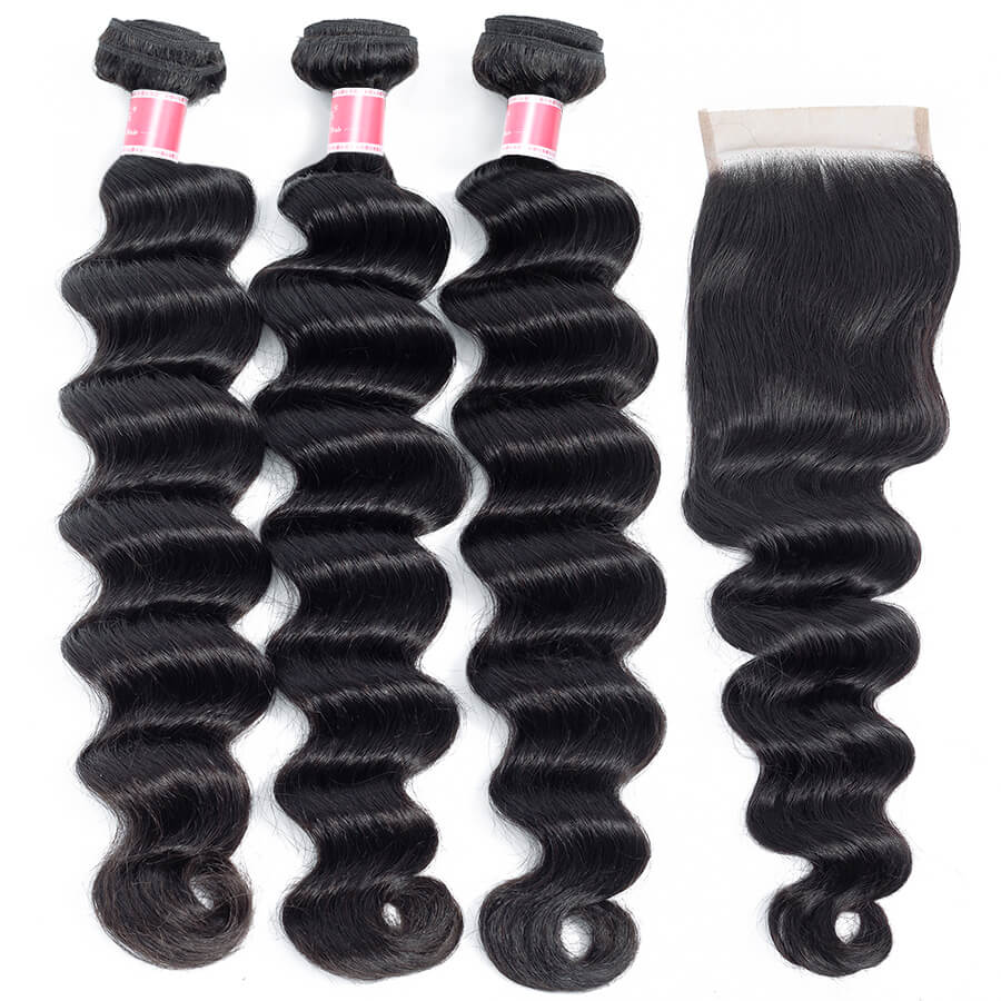 Loose Deep Wave Hair Bundles | Human Hair Weave With Closure/Frontal – Hermosa Hair