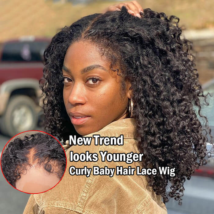 4C Kinky Edges Wigs | Human Hair Wig With Curly Edges – Hermosa Hair