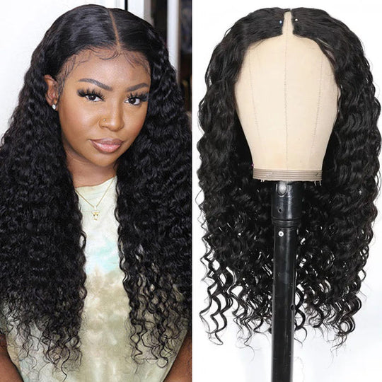 V Part Wigs Human Hair No Leave-Out – Hermosa Hair