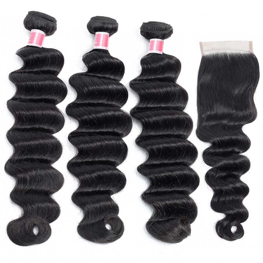 Loose Deep Wave Hair Bundles | Human Hair Weave With Closure/Frontal ...