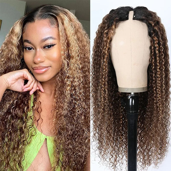 V Part Wigs Human Hair No Leave-Out – Hermosa Hair